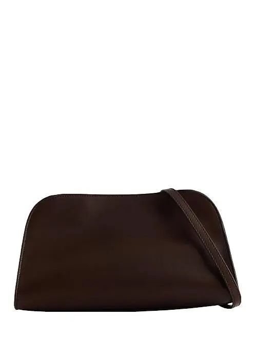 THE ROW Peggy Leather Clutch - Chestnut Ans