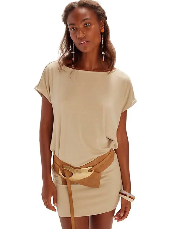 Free People Short-sleeve Mini Dress - Green Haze