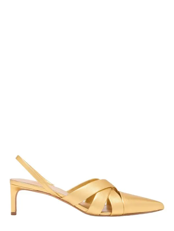 Ulla Johnson Tahlia Woven Kitten Heel - Gold