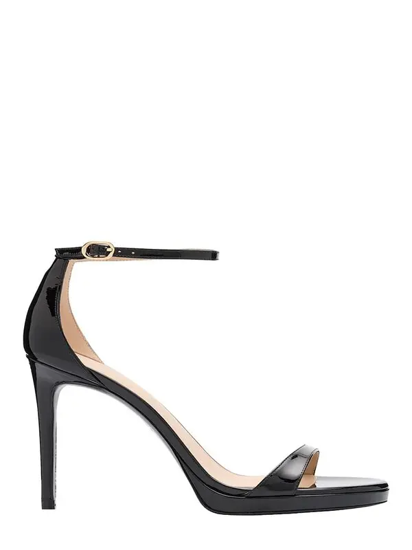 STUART WEITZMAN Nudist Patent Leather Platform Sandals - Black