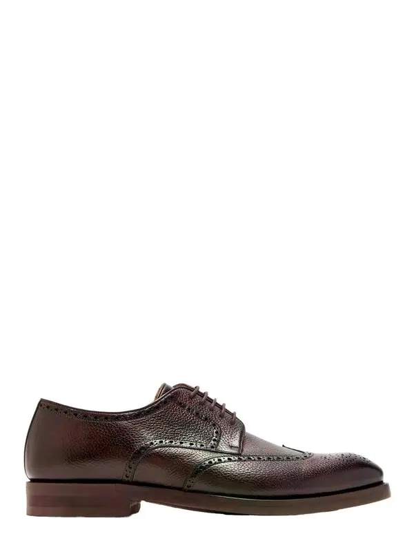 Magnanni Lace-up Leather Derby Shoes - Brown