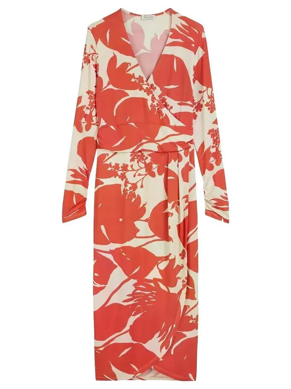 Marc O'polo Floral-print Wrap Dress - Orange