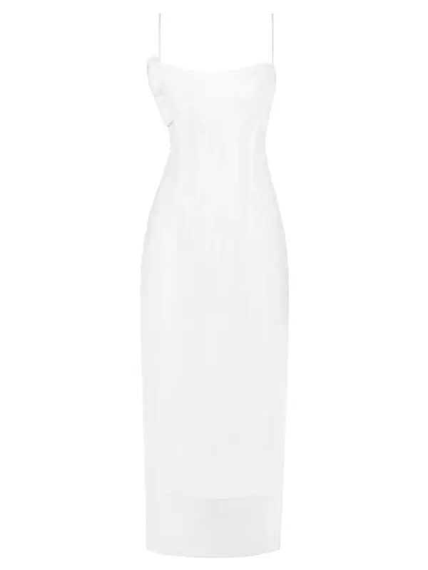 ANOUKI Corset Midi Dress - White