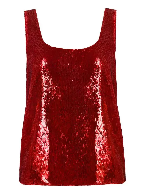 ANOUKI Sequin-embellished Tank Top - Red