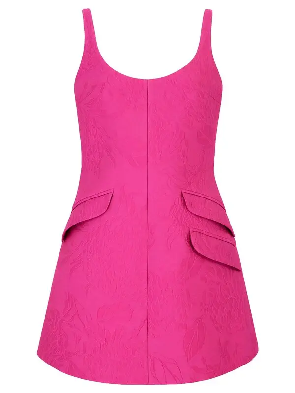 EMILIA WICKSTEAD Talia Dress In Hot Embossed Cloque - Pink