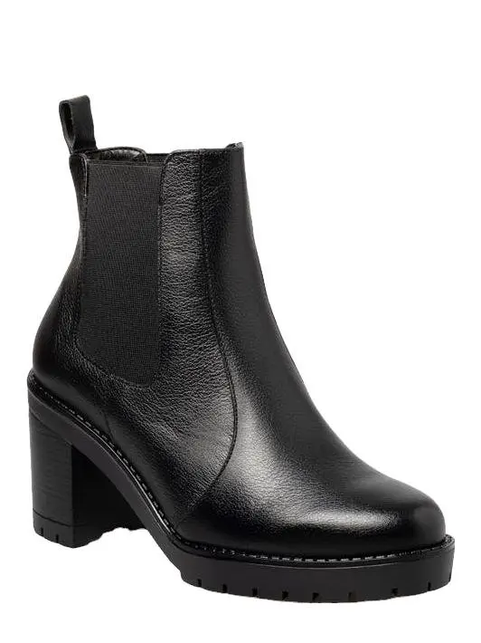 MANELA Leather Chelsea Bootie - Black