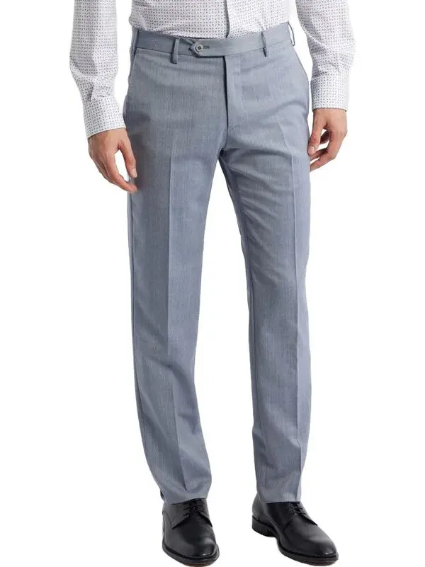 Zanella Parker Stretch Wool Trousers - Light Blue
