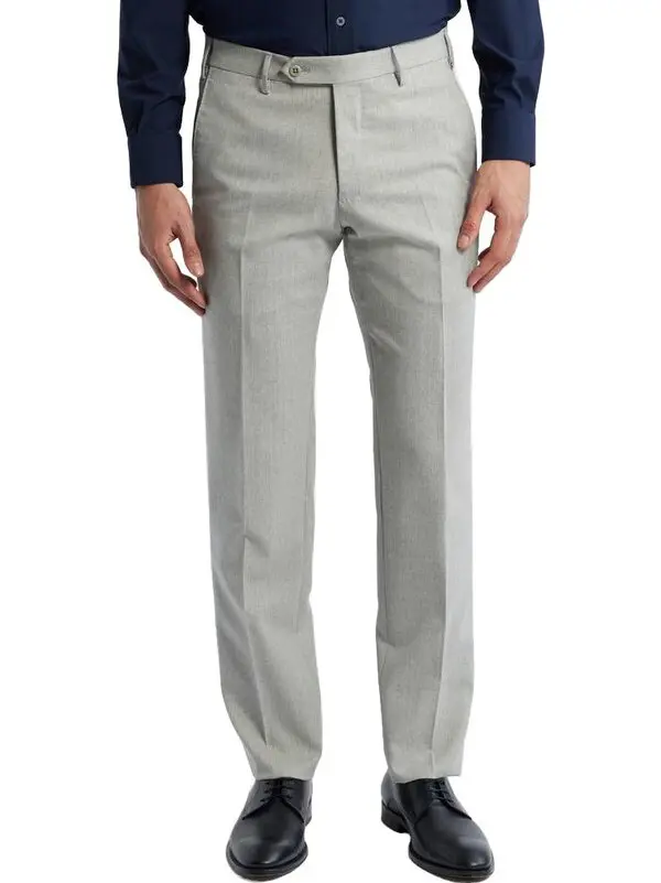 Zanella Parker Stretch Wool Trousers - Light Grey