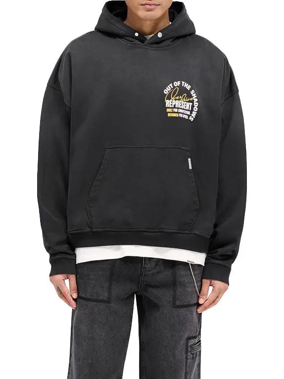 REPRESENT Out Of The Shadows Graphic Hoodie - Vintage Black