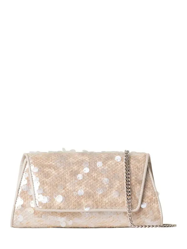 Akris Anouk Mini Sequined Trapezoid Clutch Bag - 283 Alabaster
