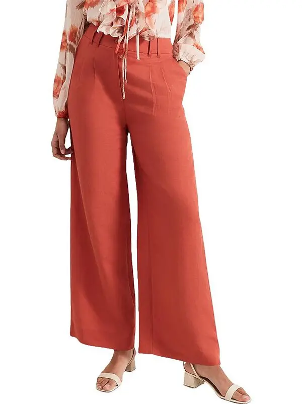 PHASE EIGHT Lottie Wide Leg Trousers - Brown