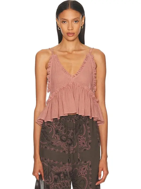 Attico Top In Blush - Terracotta