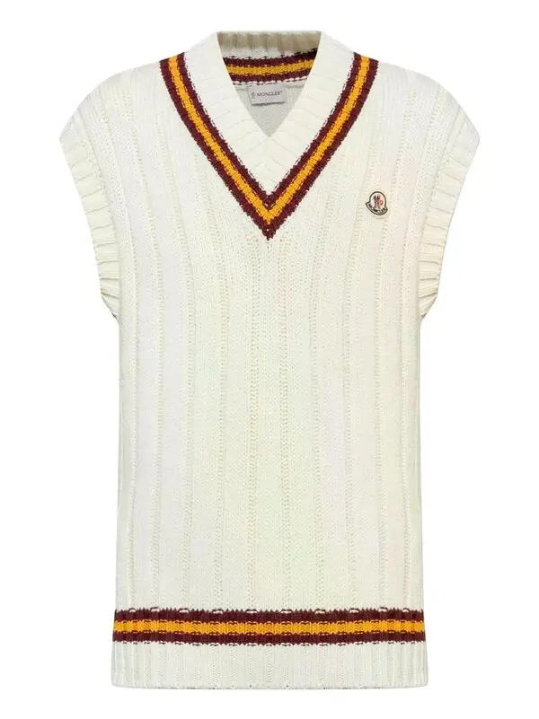 Moncler V-neck Vest - White