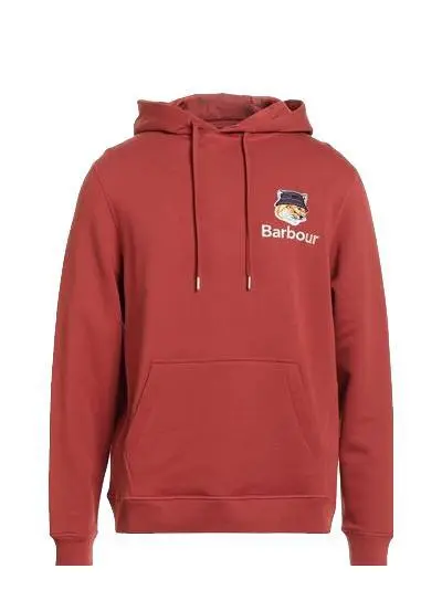 Barbour Cotton Hooded Sweatshirt With Embroidered Logo - Red