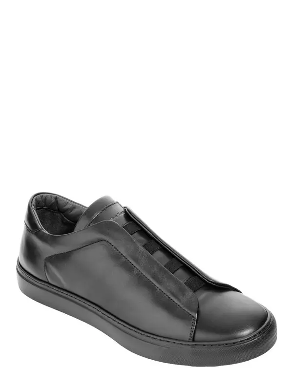 To Boot New York Pebbled-leather Sneakers - Black/ Black