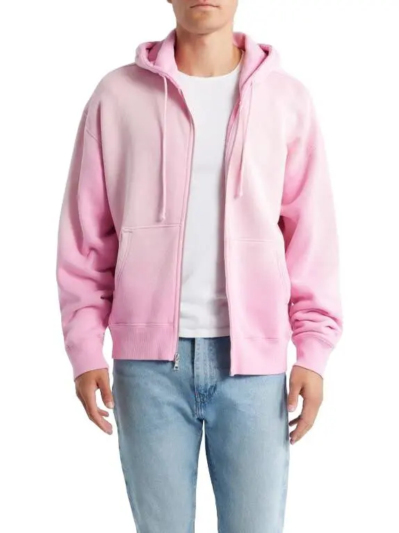 ELWOOD Oversized Terry Full Zip Hoodie - Sun Faded Pink