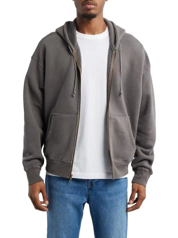 ELWOOD Oversized Terry Full Zip Hoodie - Vintage Grey