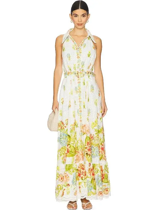 Hemant & Nandita Long Floral Shirt Dress With Belt - Multi