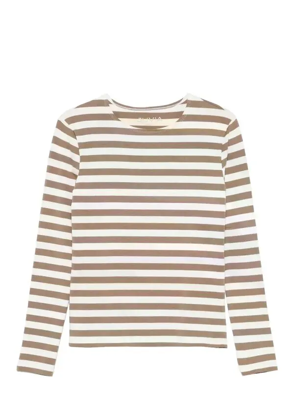 JUVIA Striped Long Sleeve T-shirt - Neutrals