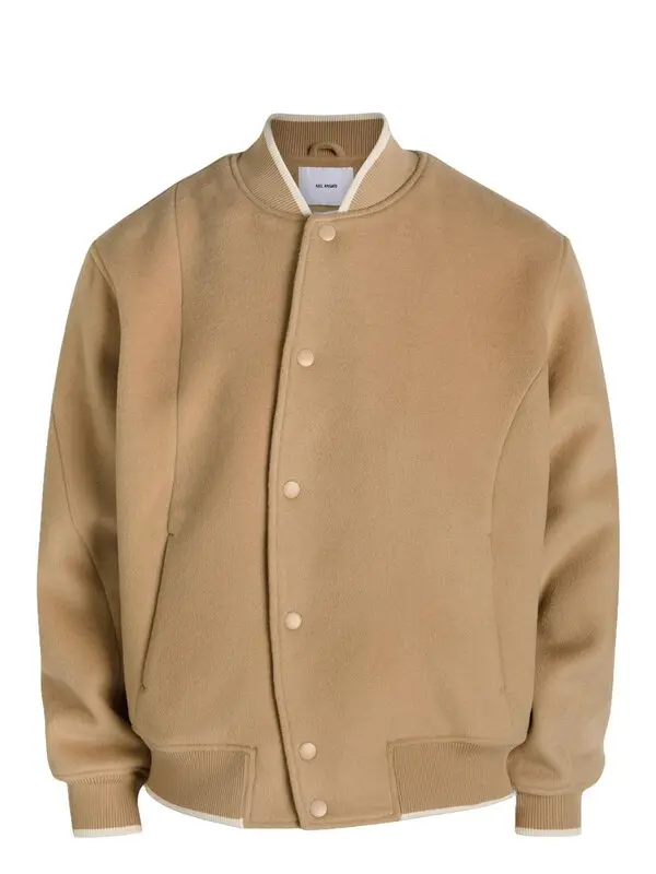 Axel Arigato Logo-appliquéd Wool-blend Varsity Jacket - Beige