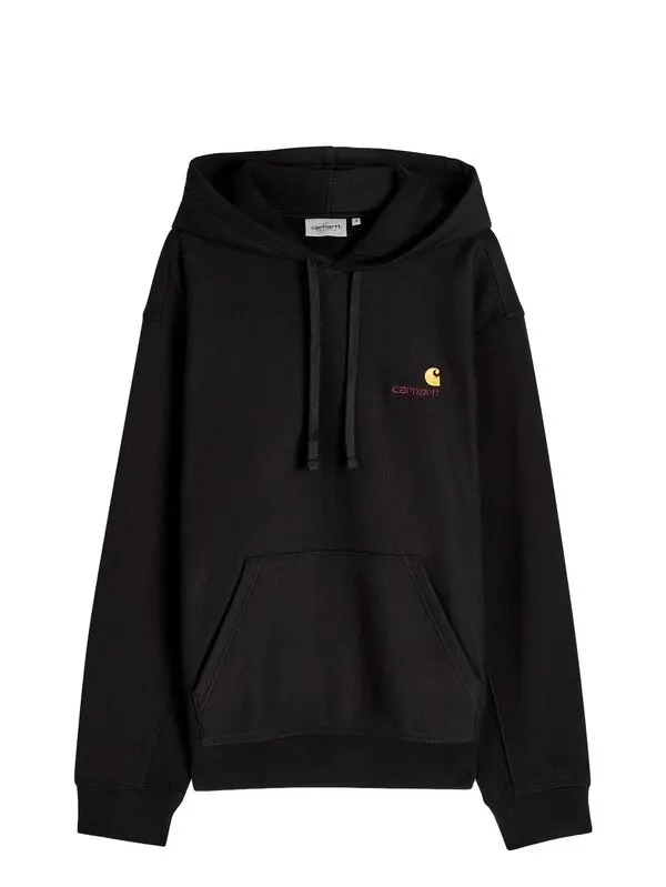Carhartt Work In Progress American Script Hooded Sweatshirt - Black