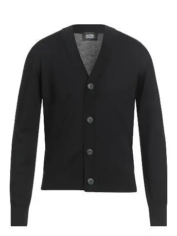 Alpha Studio Merino Wool Cardigan - Black