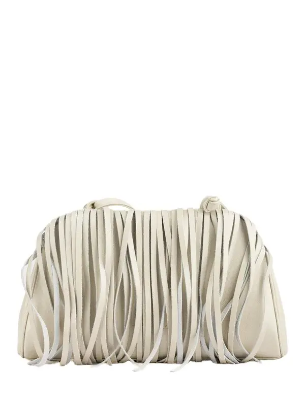 TEDDY BLAKE Aria Shoulder Bag With Fringe - Cream