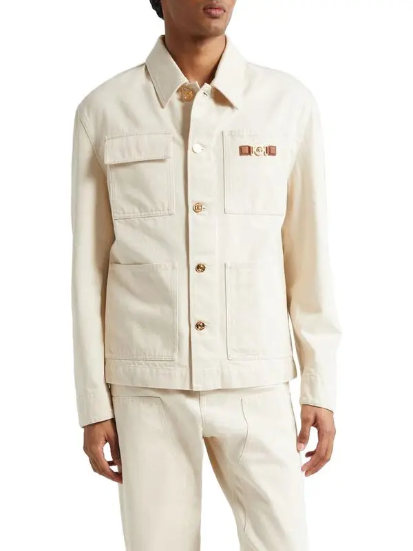 Versace Medusa Biggie Carpenter Denim Jacket - Ecru