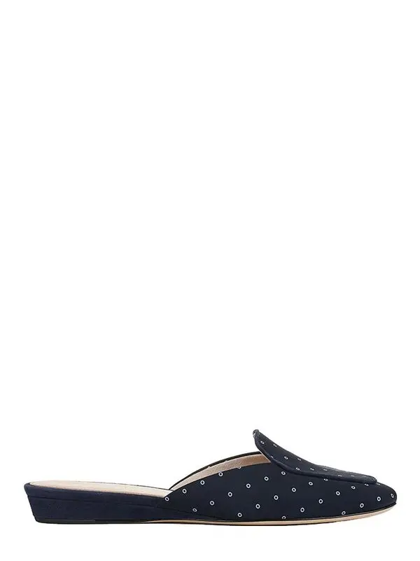 Veronica Beard Moritz Printed Loafer Mule - Navy
