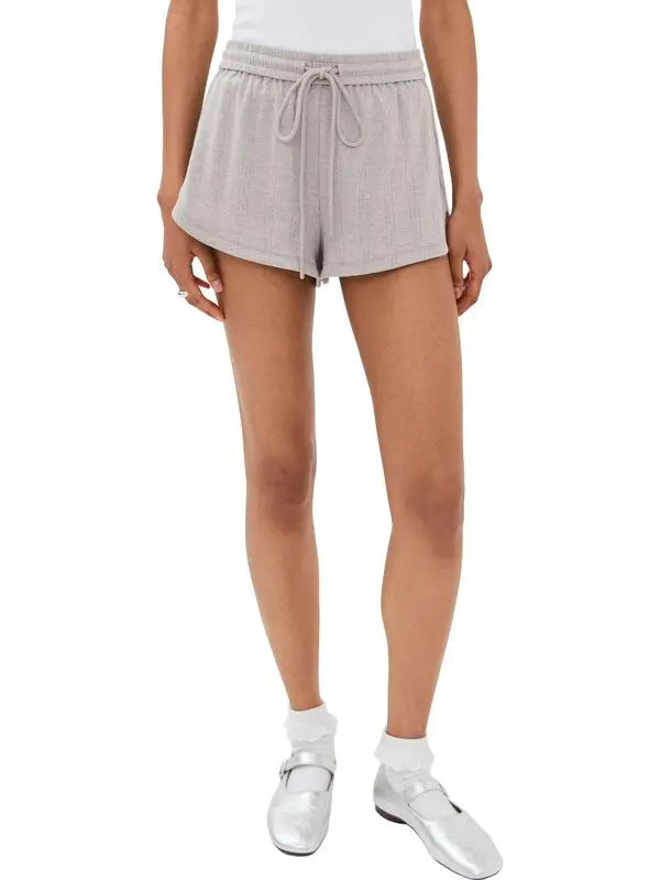 LE BOP Valerie Pointelle Shorts - Heather Grey