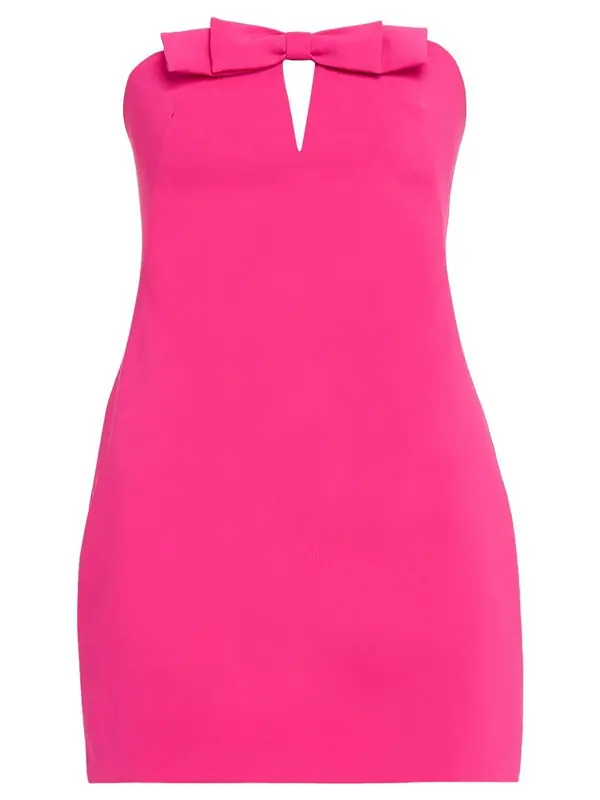 LIV FOSTER Crepe Mini Dress With Bow Detail - Hot Pink