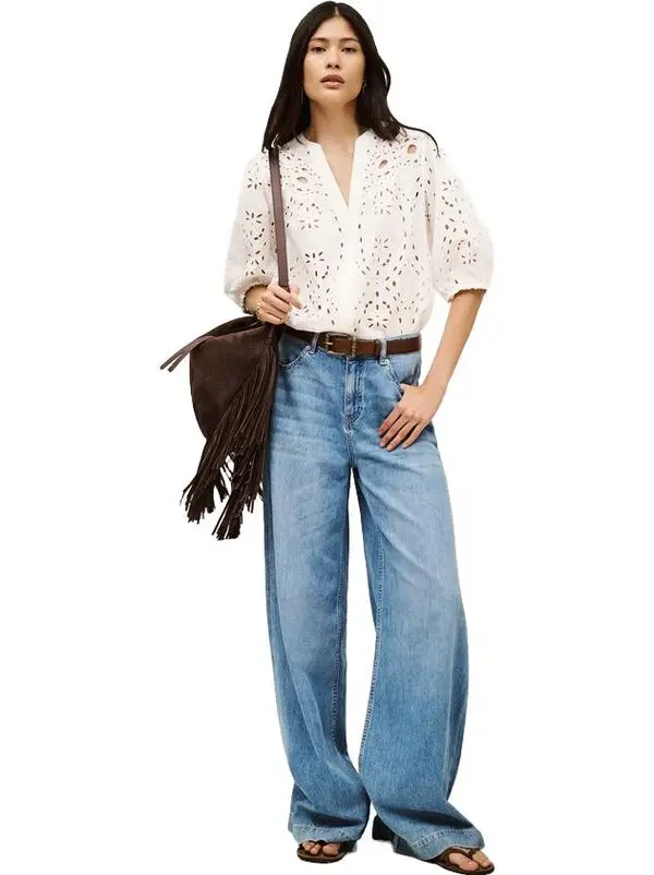 Ba&sh Beatrice English Embroidery Shirt - White