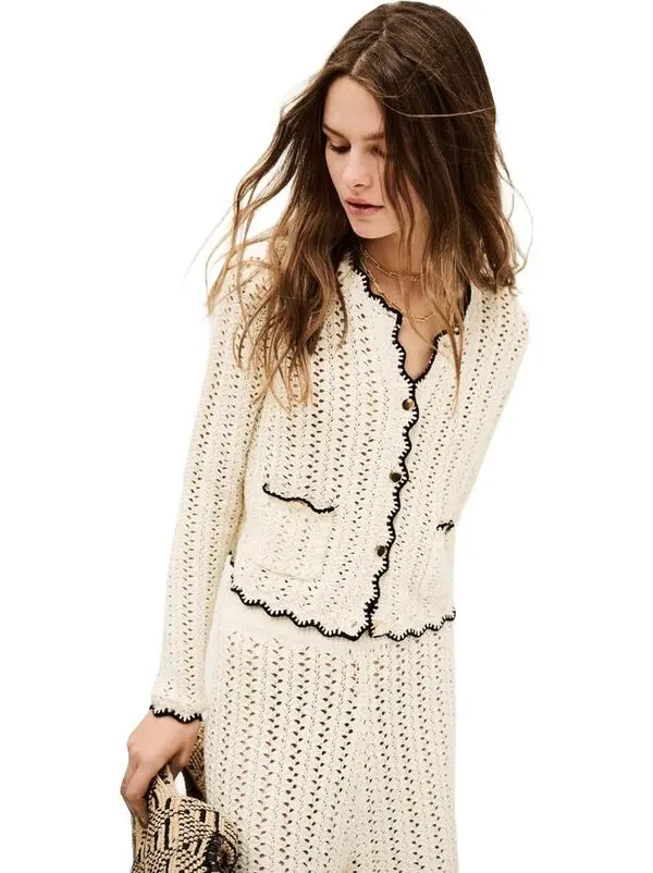 Ba&sh Sheila Boxy Cardigan - White