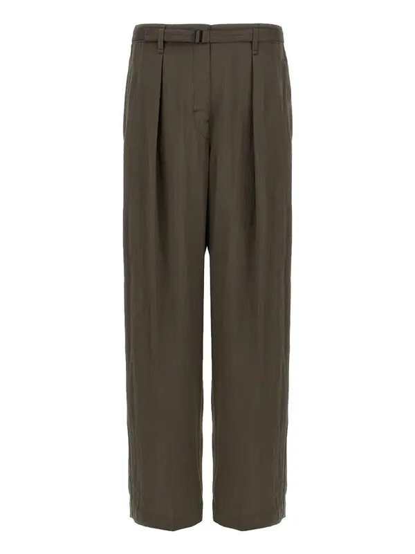 LEMAIRE Belted Trousers - Brown