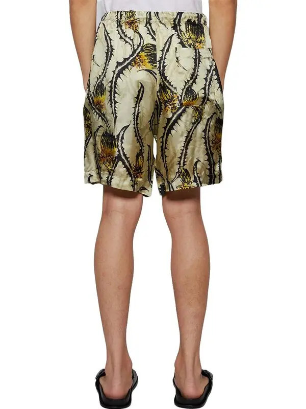 Dries Van Noten Piperi Printed Shorts - Yellow