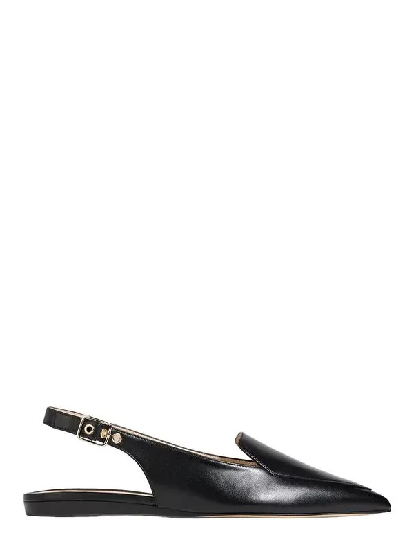 STUART WEITZMAN Ryder Leather Slingback Flats - Black