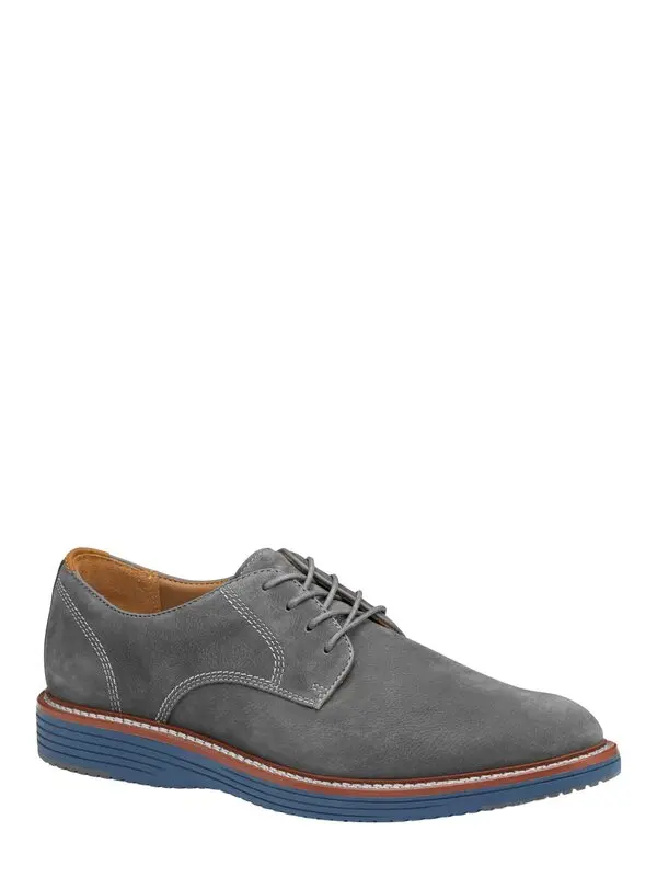 Johnston & Murphy Upton Plain Toe Derby - Gray Nubuck