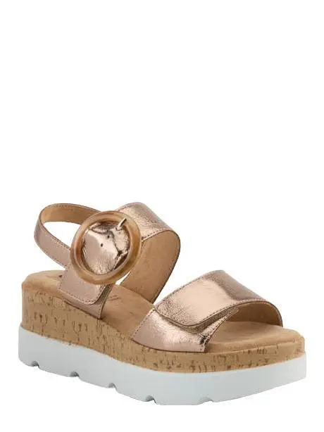 SPRING STEP SHOES Slingback Platform Sandals - Bronze