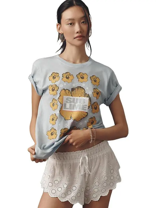 LETLUV Sublime Graphic Tee - Light Blue