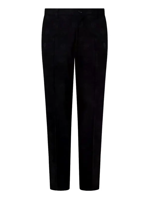 Dolce & Gabbana Monogram Pattern Tailored Trousers - Black