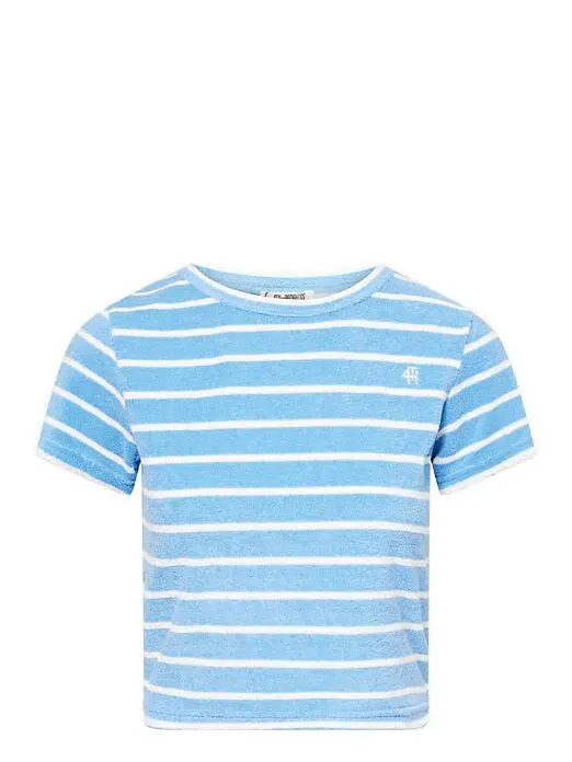 4TH & RECKLESS Livia Towelling Short-sleeve Woven Top - Stripe
