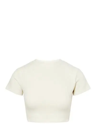 GRACEJACOB Round-neck Cropped Jersey Top - Beige