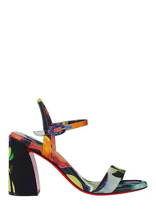CHRISTIAN LOUBOUTIN Miss Jane 85 Satin Heeled Sandals - Multi