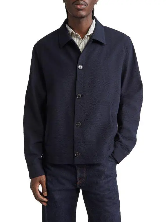 Sunspel Lightweight Stretch Wool Jacket - Navy