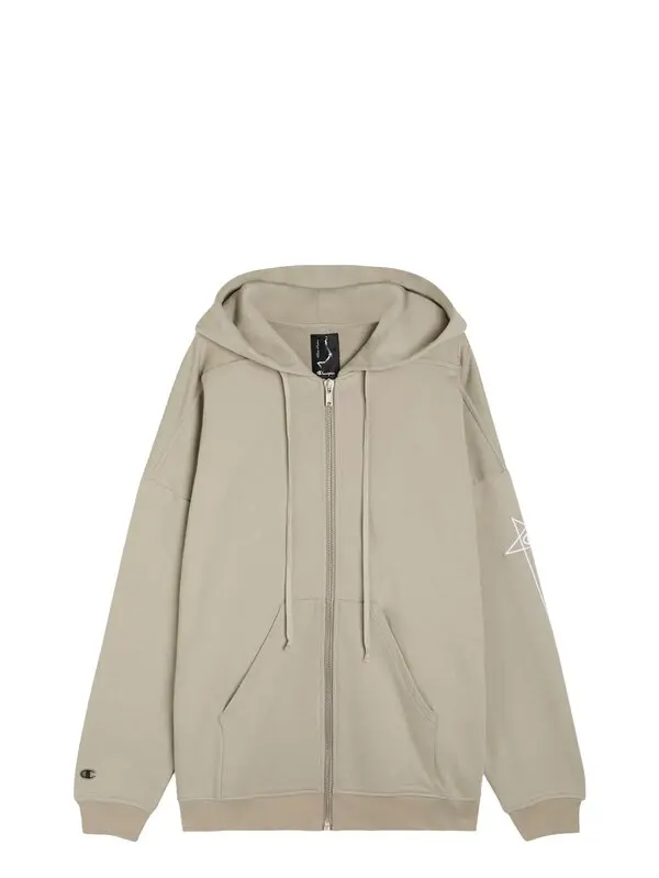 Rick Owens Jumbo Jason's Hooded Cotton Sweatshirt - Beige