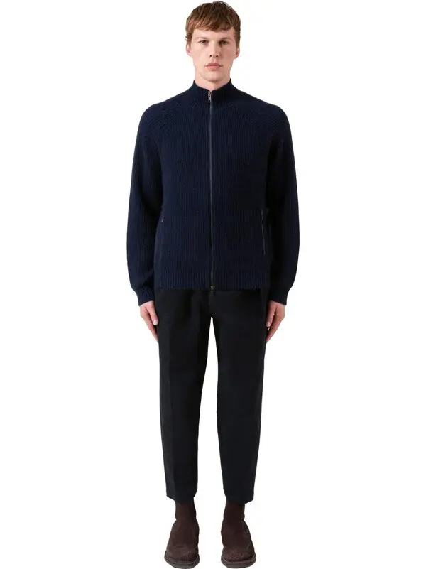 AUTORE Grant Wool And Cashmere Cardigan - Blu Notte