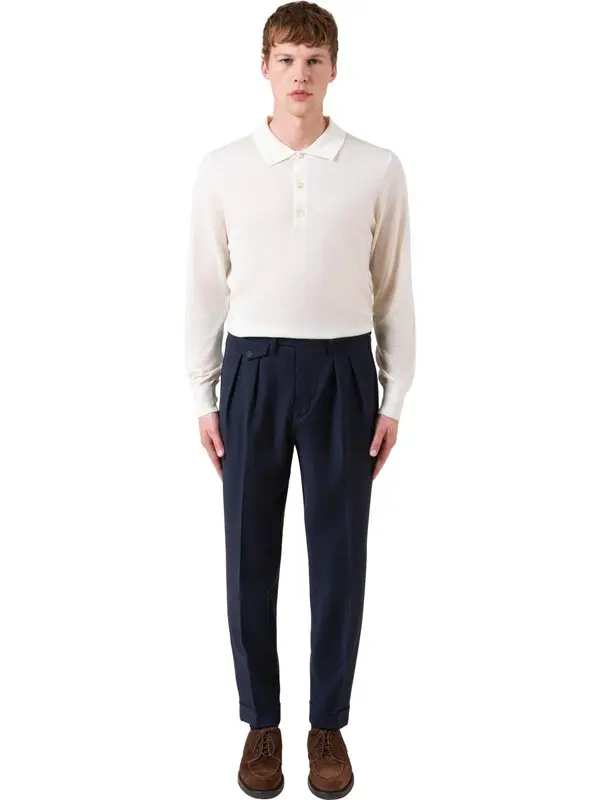 AUTORE Douglas Merino Wool Polo Shirt - Avorio