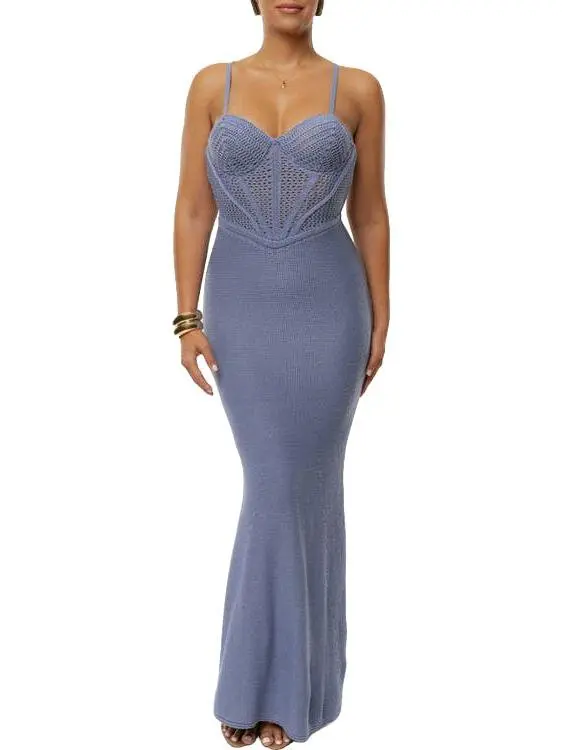 JLUXLABEL Sleeveless Maxi Sweater Dress - Blue