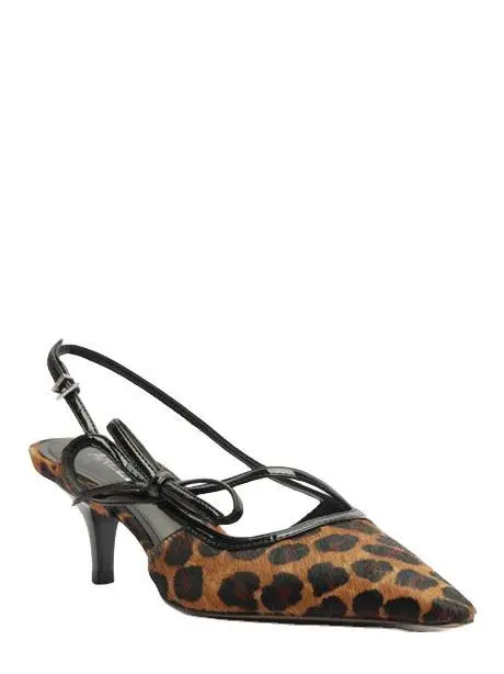 AREZZO Tessa Pointed Toe Slingback Pumps - Leopard