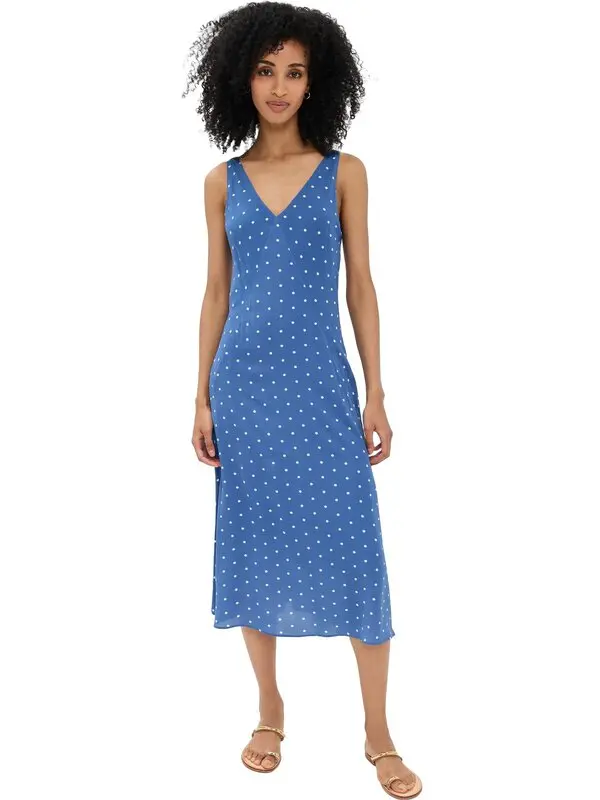 ALEX MILL Flora Dot Dress - Blue/white